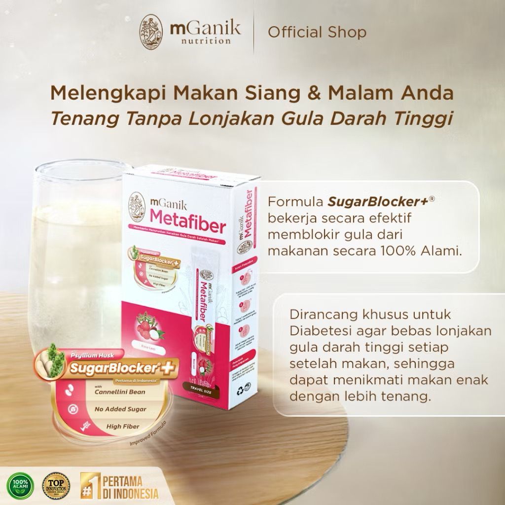 Jual Mganik Metafiber SugarBlocker+ (Improved Formula) Rasa Leci ...