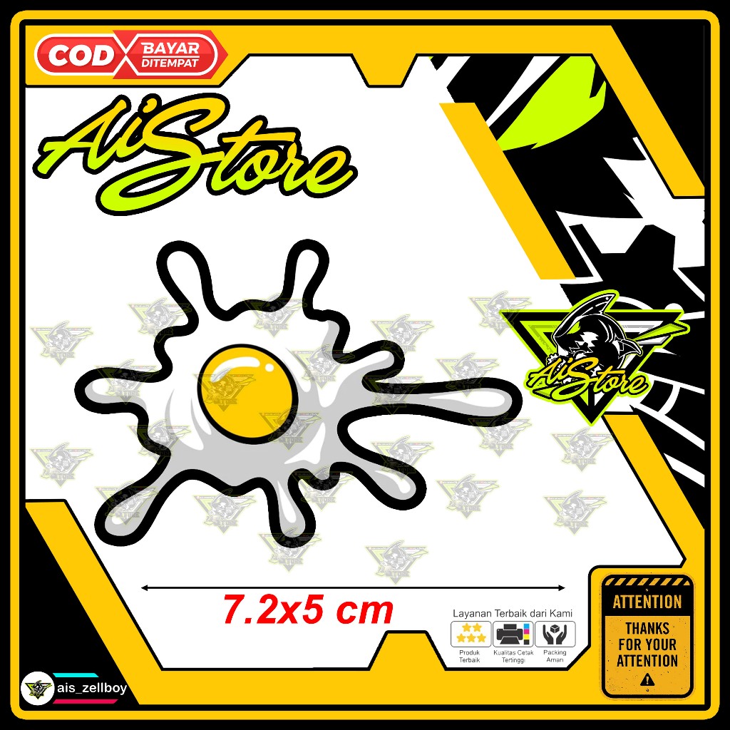Jual Stiker Telur Pecah, Bercak Telur, Telur Crot Aistore78 | Shopee ...
