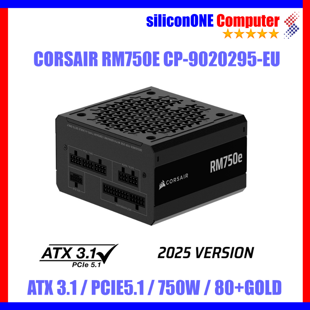 Jual Corsair RM750E ATX 3.1 PCIE 5.1 [CP-9020295-EU] Cybenetics GOLD ...