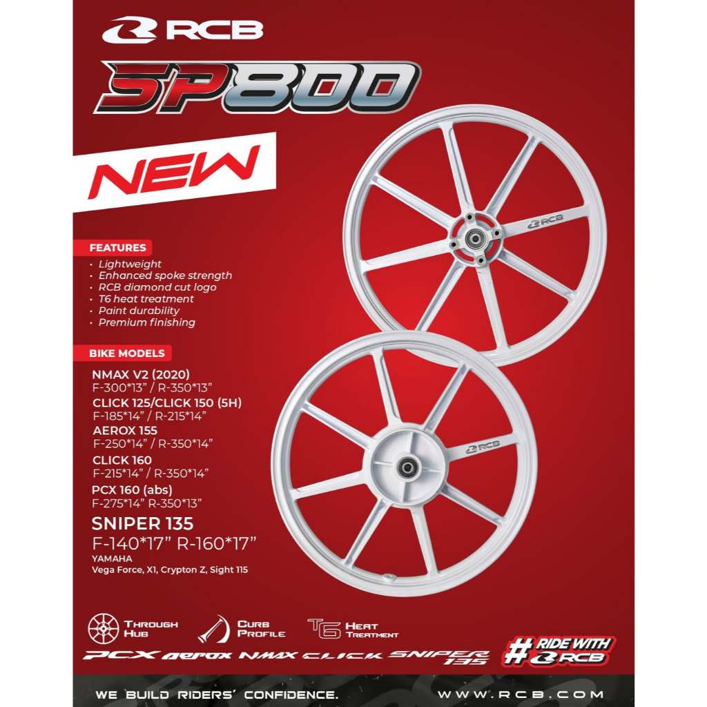 Jual Velg Pelk RCB SP800 SP 800 Vario 125 150 1.85" F 2.15" R Ring 14 ...
