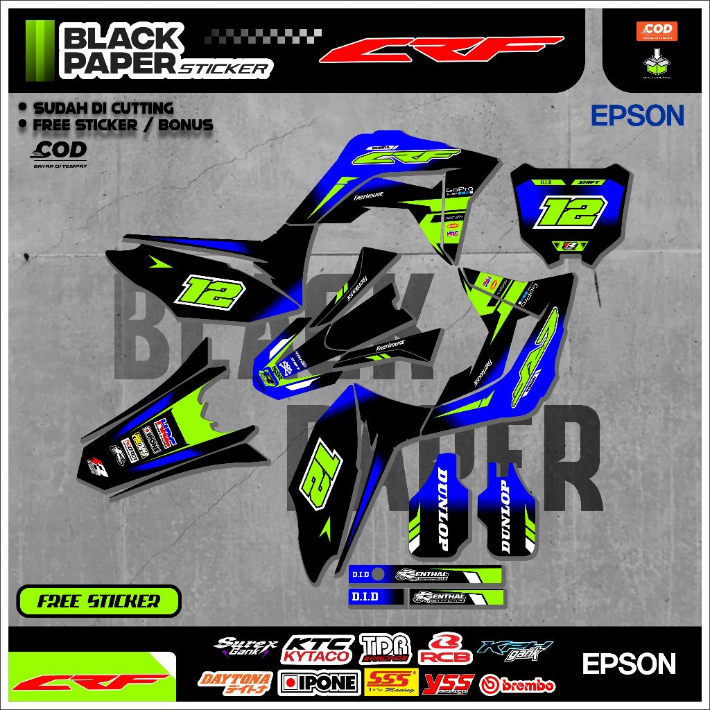 Jual Striping DECAL MOTOR CRF 15 L MOTIF SIMPEL ( H39 ) | Shopee Indonesia
