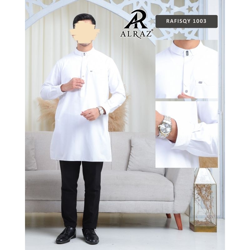 Jual kurta al raz putih lengan panjang manset bahan katun premium ...
