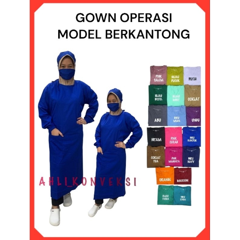 Jual Gown Operasi Berkantong 1/Gown Operasi Model Berkantong | Shopee ...
