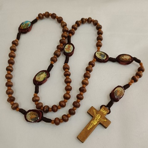 Jual Yeraya Rosario Tali Kayu Center Bapa Kami Gambar rosario kayu rosario akrilik kalung doa ...