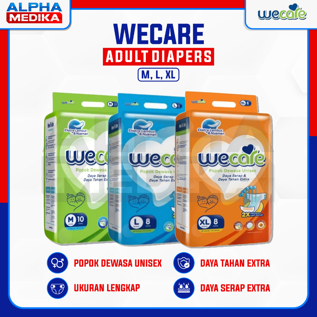 Jual WECARE Adult Diapers XL8 / Diapers Adult WE CARE XL8 / WECARE Popok Dewasa Unisex XL ...