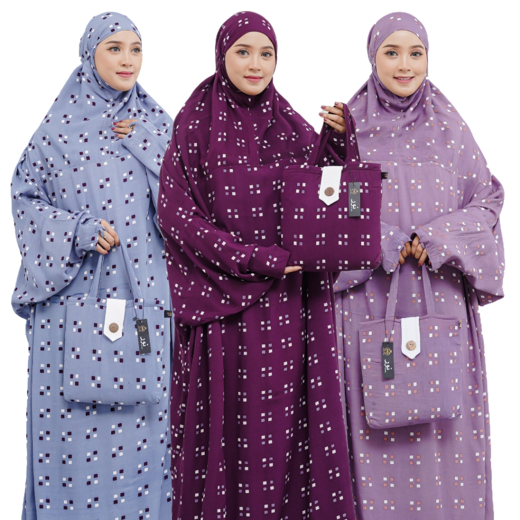 Jual Nurhd Mukena Hadramaut Rayon Terusan Motif Domino | Shopee Indonesia