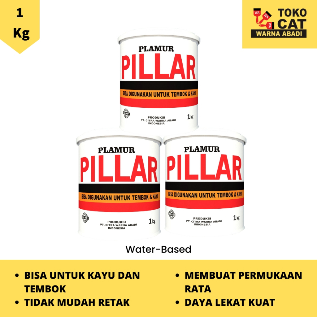 Jual PLAMIR MERK PILLAR KEMASAN 1 KG ( PLAMIR UNTUK TEMBOK & KAYU ...