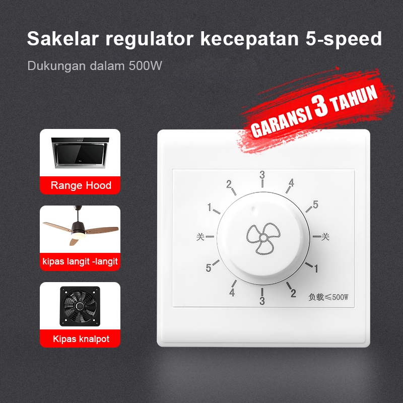 Jual Sakelar soket ventilasi kipas putih terbaru, regulator kecepatan ...