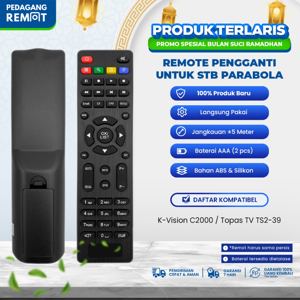 Jual Remot Remote Receiver Parabola K-Vision Bromo C2000 / Topas TV TS2 ...