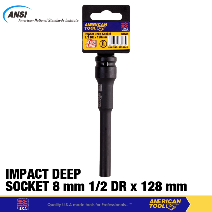 Jual Impact Deep Socket 1/2” 8mm Xtra Long American Tool 8959443 ...