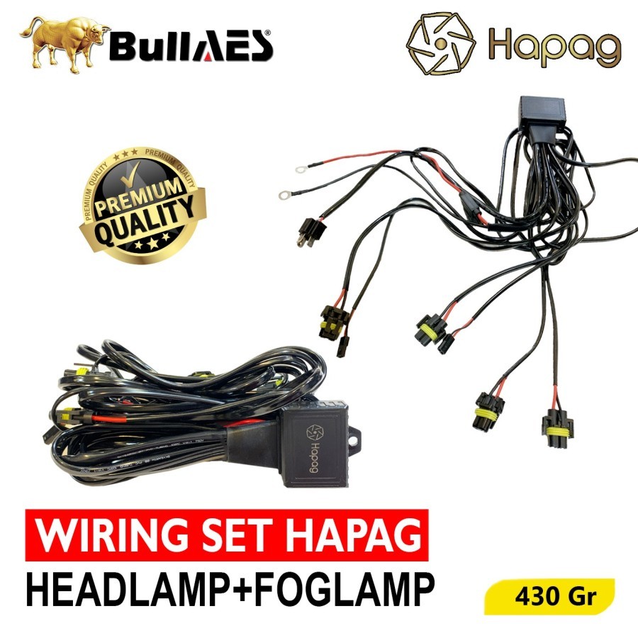 Jual Wiring Headlamp Foglamp Relay Set Mobil H4 High Quality Wire HAPAG ...