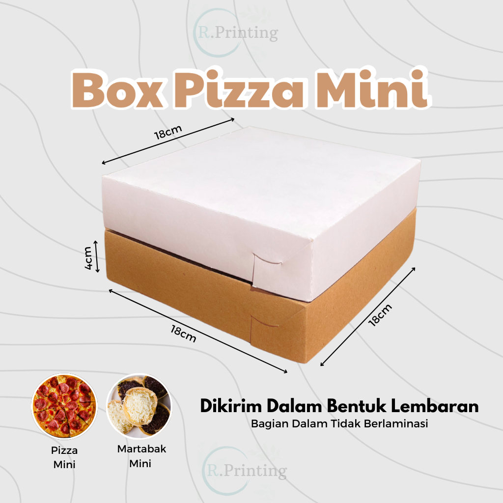 Jual Box Pizza Dus Pizza Kraft Cokelat Dan Ivory Putih Ukuran 18x18x4 ...