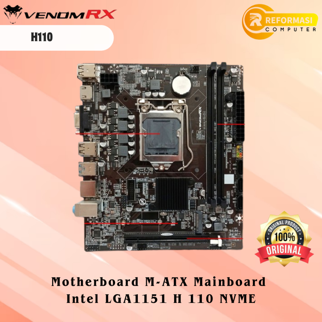 Jual VENOMRX Mainboard VenomRX H110 M-ATX Intel LGA1151 H 110 NVME | Shopee Indonesia