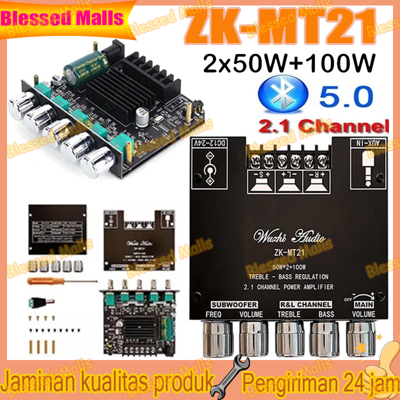 Jual ZK-MT21 TPA3116d2 Amplifier Subwoofer Bluetooth 5.0 Amplifier 2.1 Penguat Subwoofer Papan ...