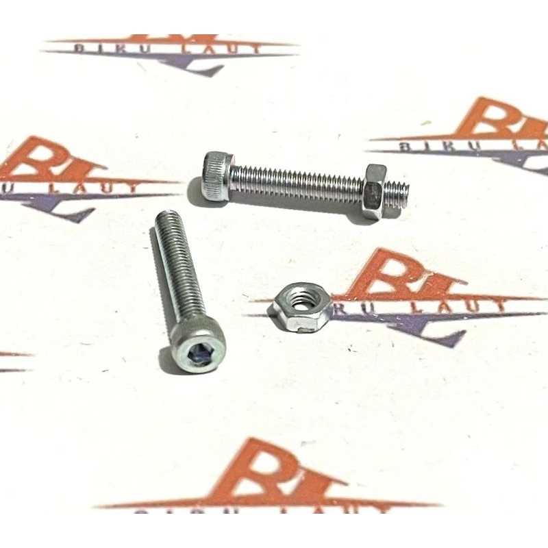 Jual (Paket isi 20 Set) Set Baut L 4mm Panjang 25mm Kunci L3 + Mur M4 ...