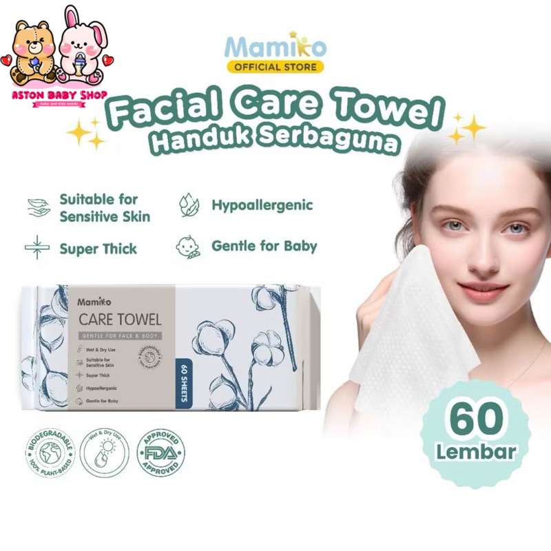 Jual Mamiko Facial Care Towel 60s - Tisu Basah Kering - Tissue ...