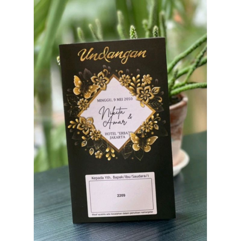 Jual Undangan Nikah Hitam Gold Elegan dan Menarik | Shopee Indonesia