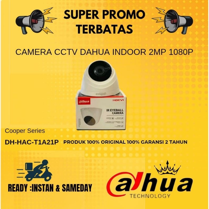 Jual CAMERA CCTV INDOOR DAHUA 2MP HAC-T1A21P Cooper series | Shopee ...