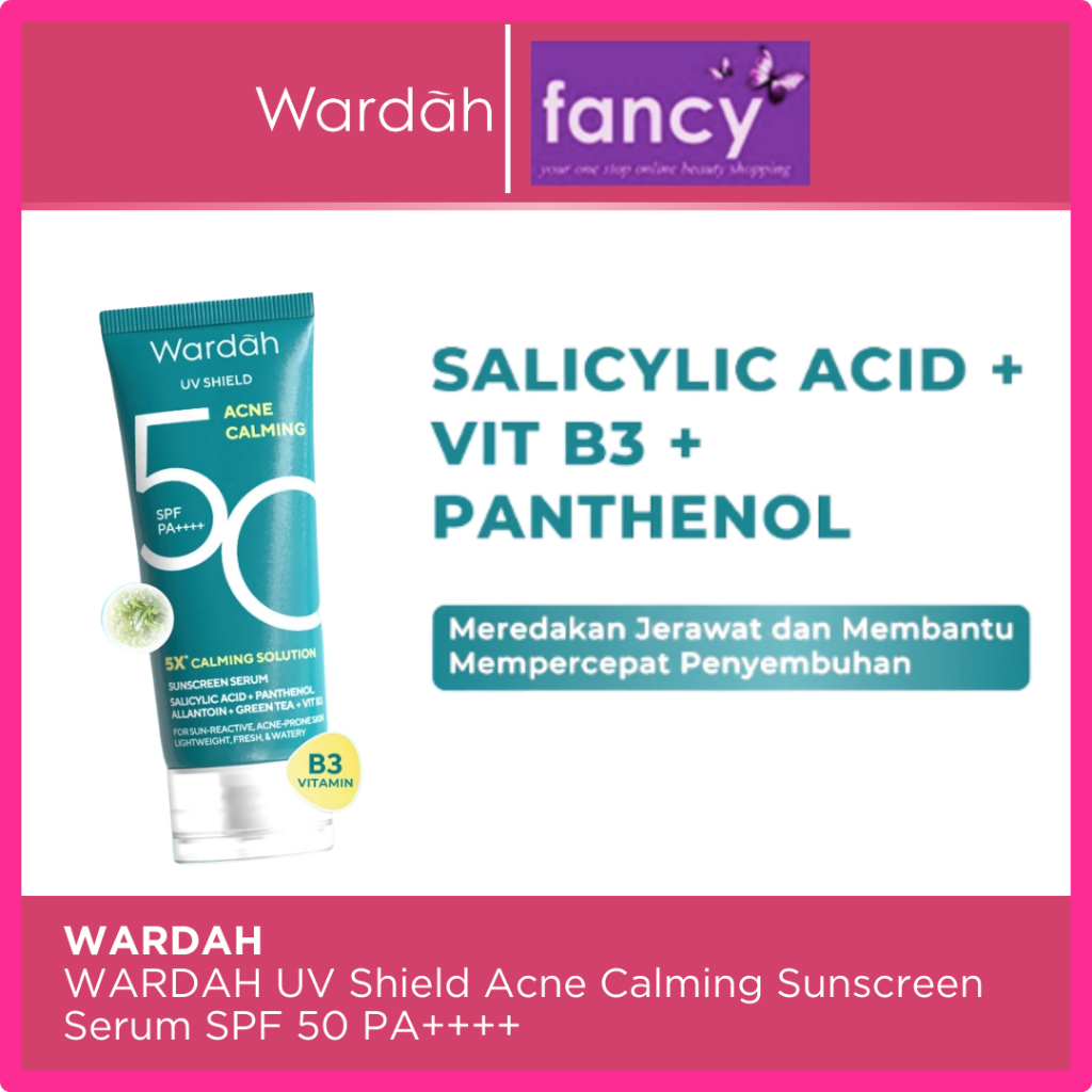 Jual Wardah UV Shield Acne Calming Sunscreen Serum SPF 50 PA++++ | 40ml / 25ml NEW! | Shopee ...