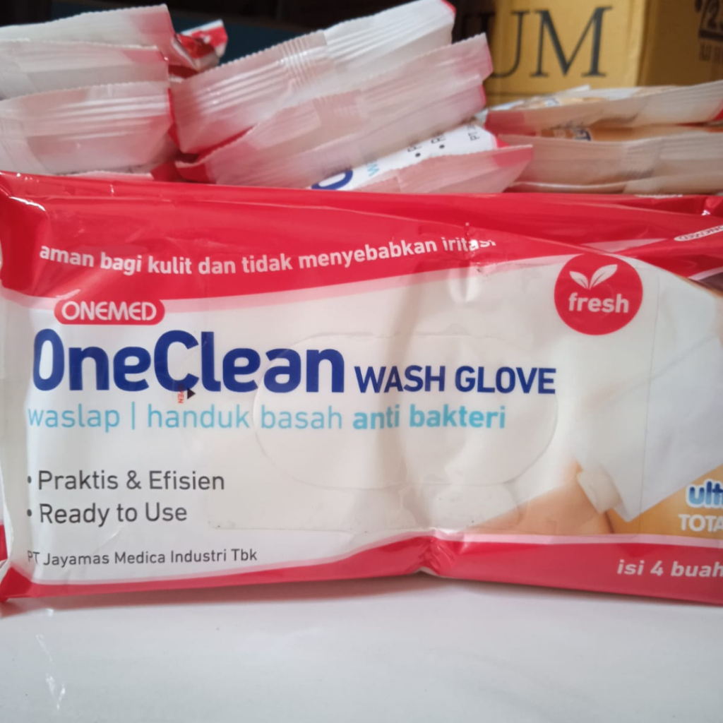 Jual OneMed OneClean Wash Glove, harga per 5 packs, In Stok 35 pcs | Shopee Indonesia