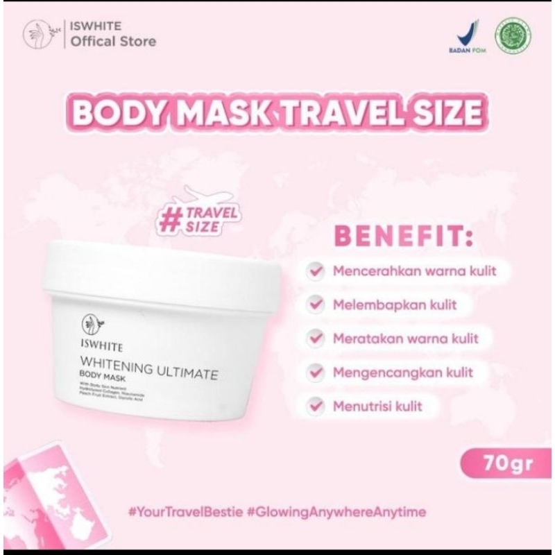 Jual ISWHITE Whitening Ultimate Body Mask travel size | Shopee Indonesia