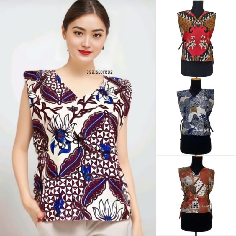 Jual Vest Batik Wanita Modern/Rompi Batik | Shopee Indonesia
