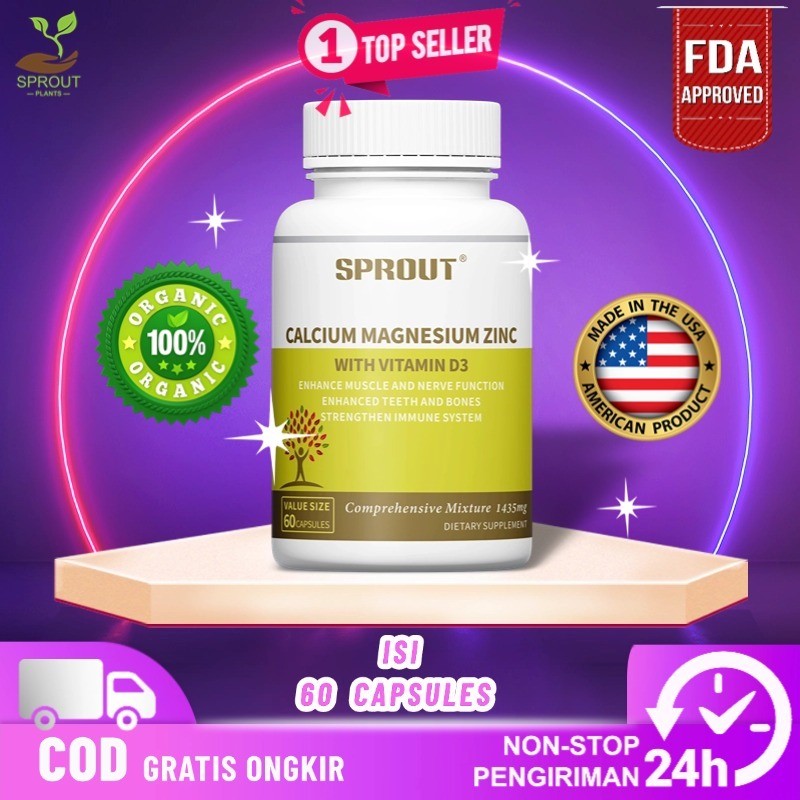Jual Suplemen SPROUT CALCIUM MAGNESIUM ZINC , Perkaya Kesehatan Tulang ...