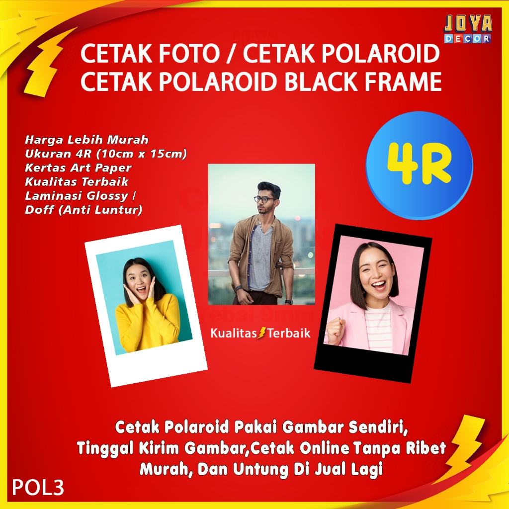 Jual CETAK FOTO 4R / CETAK POLAROID 4R / CETAK POLAROID BLACK FRAME 4R TERMURAH, TANPA PO ...