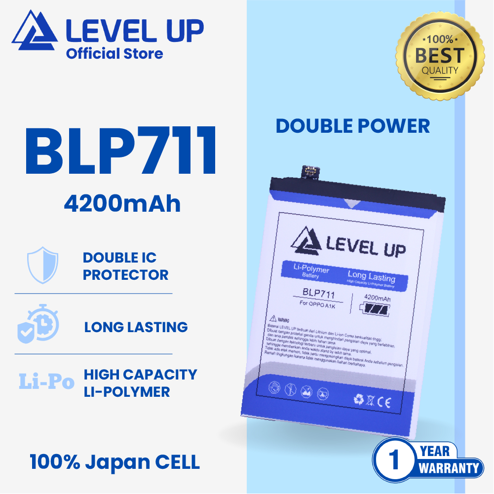 Jual LEVEL UP Baterai Oppo A1K BLP711 Double Power | Shopee Indonesia