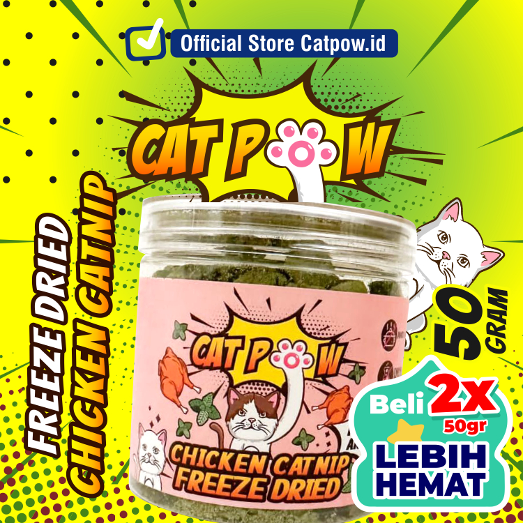 Jual CATPOW Freeze Dried Pet Snack for Dogs Cats 50 Gram Chicken Catnip ...