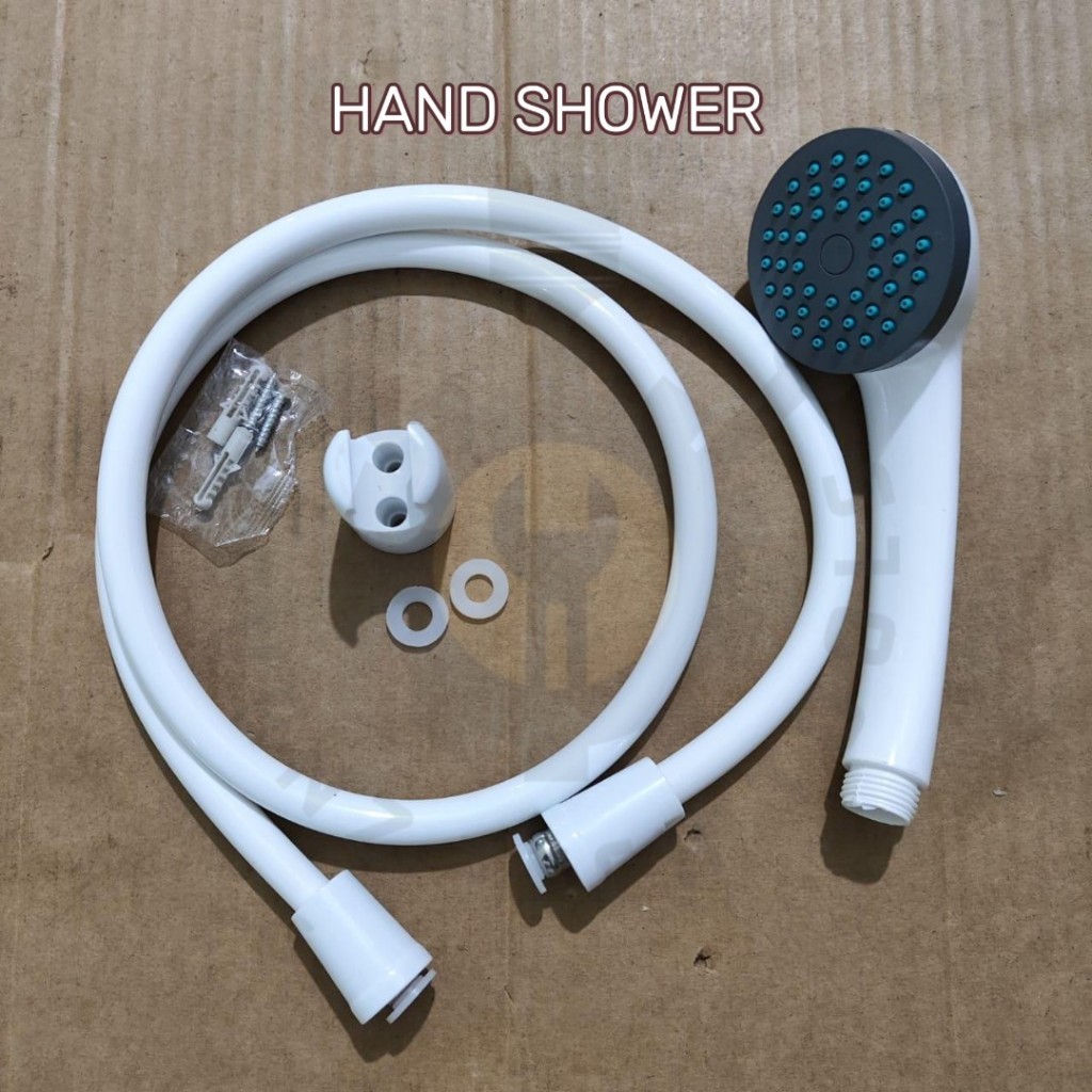 Jual 1 SET HAND SHOWER MANDI PUTIH / SHOWER KAMAR MANDI PVC PLASTIK ...