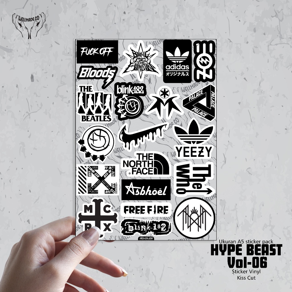 Jual Sticker Pack HYPE BEAST Tumblr Helm Laptop VOL6 BLACK AND WHITE ...