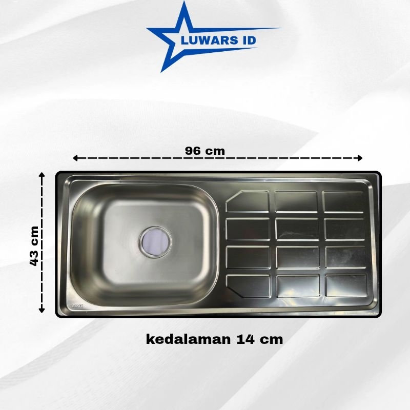 Jual Bak Cuci Piring Wastafel Sink Stainless Steel Dapur Satu Lubang ...