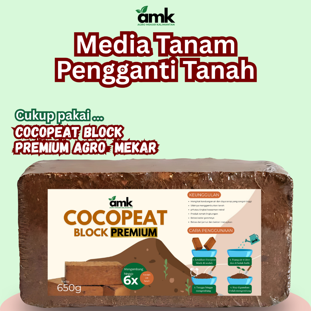 Jual COCOPEAT Agro Mekar Media Tanam Coco Peat Mengembang 6x Dari ...