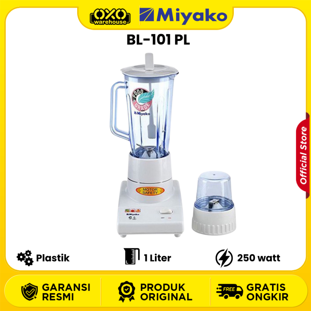 Jual Miyako Blender 1 Liter BL-101 PL Low Watt Belender Garansi Resmi ...