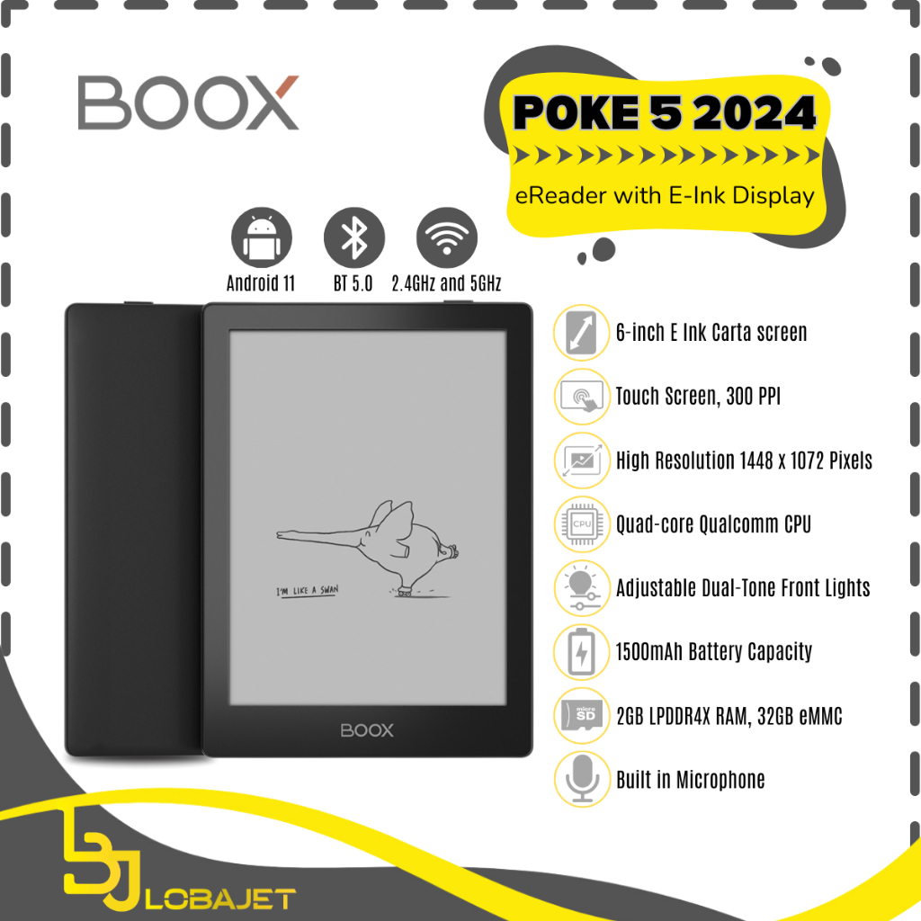 Jual ONYX BOOX POKE 5 2024- 6-inch eReader with E-Ink Display - Android 11 2GB RAM 32GB ROM ...