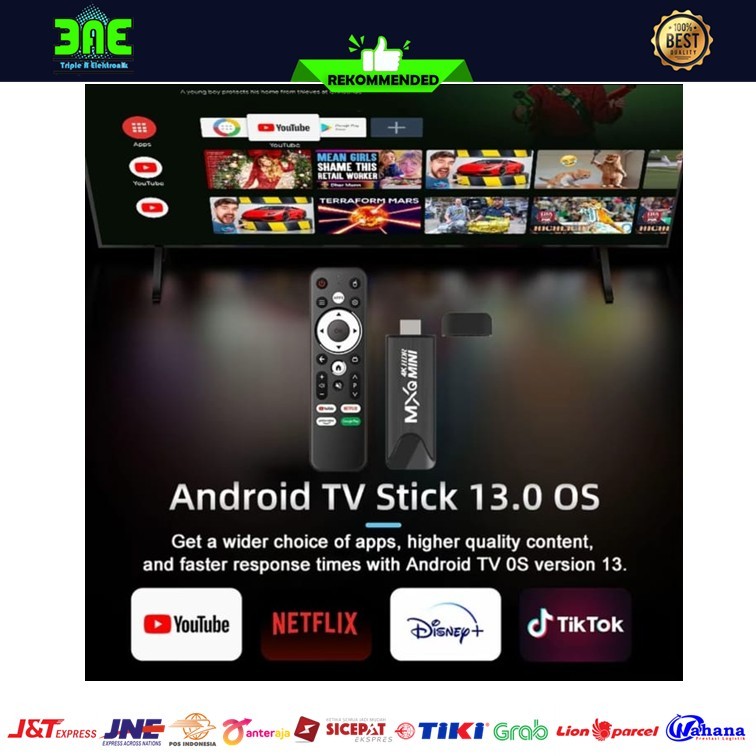 Jual MXQ Mini Stick Android TV Smart TV HDMI Dongle Digital Android 4K Ultra HD Bluetooth Wifi ...