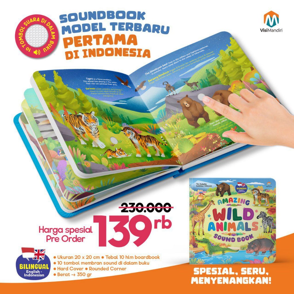 Jual AMAZING WILD ANIMALS SOUND BOOK, Sound Book, Buku Bersuara, Buku ...