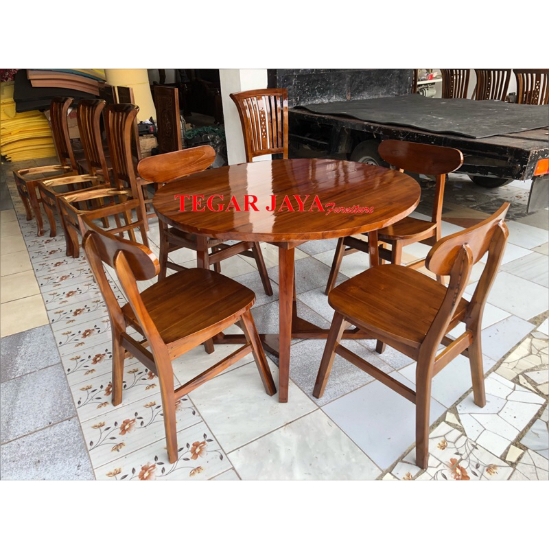 Jual Set Meja Makan Minimalis Kursi Ropan Kayu Jati Kursi Cafe | Shopee Indonesia