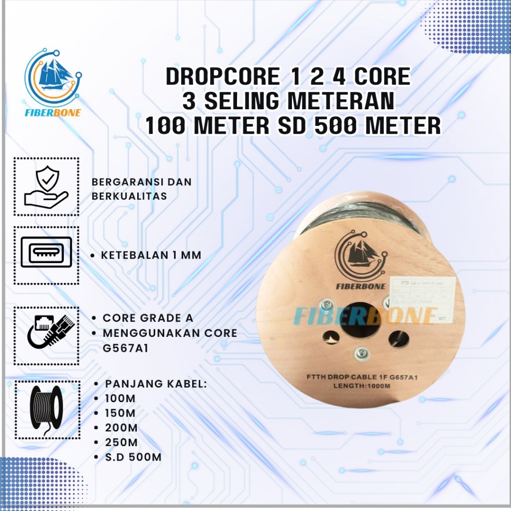 Jual Dropcore Meteran 1 2 4 Core 3 Seling 100M sd 500M | Shopee Indonesia