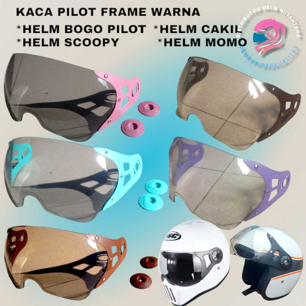 Jual FRAME WARNA Kaca Helm Honda Scoopy + baut / Kaca Helm Bogo Pilot ...