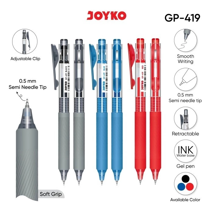 Jual Gel Pen Pulpen Pena Joyko GP-419 0.5 mm | Shopee Indonesia