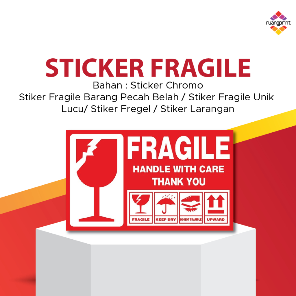Jual Stiker fragile barang pecah belah / stiker fragile unik lucu ...