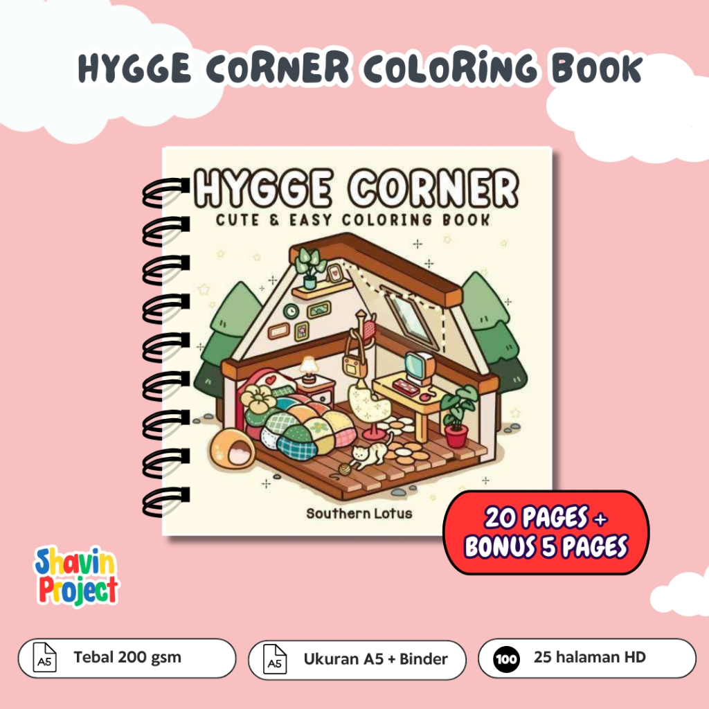 Jual Coloring book Southern Lotus Hygge Corner Cute and Comfy Coloring ...