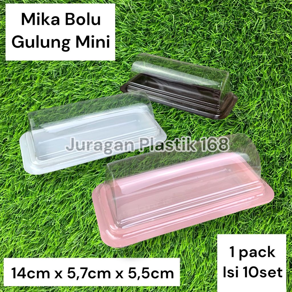 Jual Mika Bolu Gulung Mini 50set / Tray Sushi Kecil BGL-K13 Coklat Pink ...
