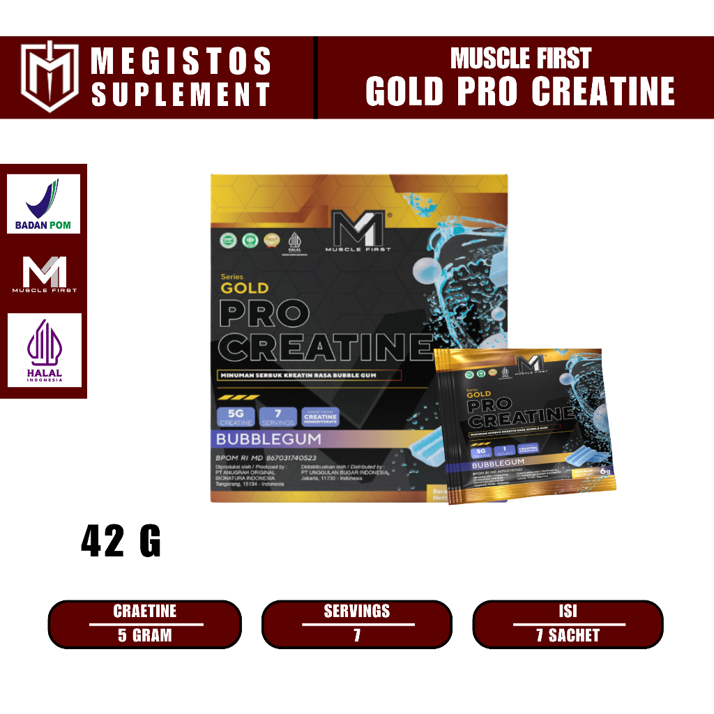 Jual Muscle First M1 Pro Creatine Monohydrate 42GRAM Box Isi 7 Sachet 7 ...
