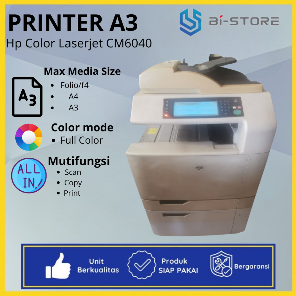 Jual Printer A3 Laser Hp Color Laserjet CM6040 Minus Fuser n Toner Aja ...
