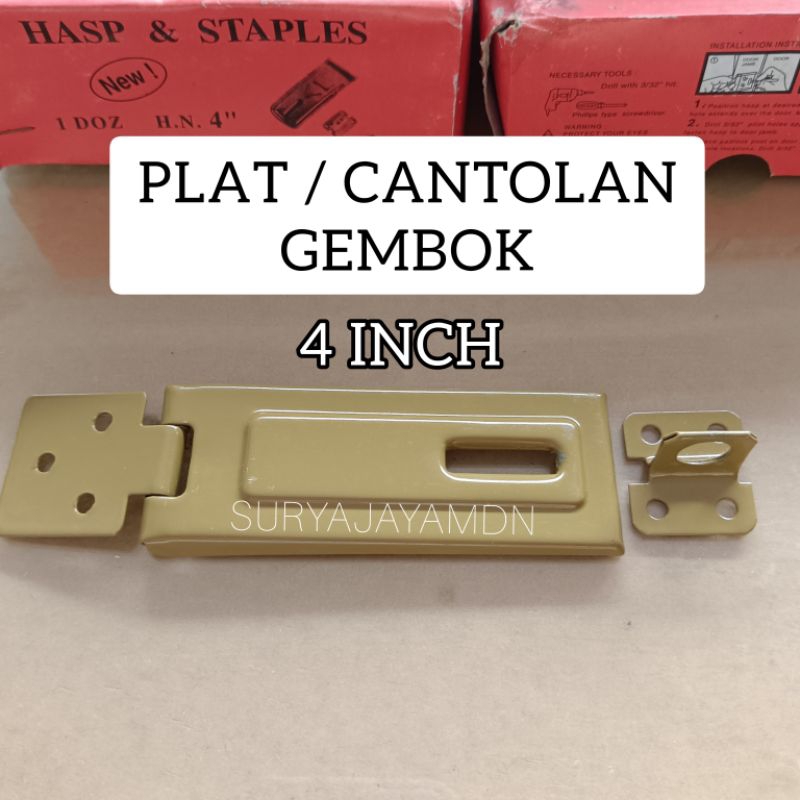 Jual PLAT GEMBOK 4 INCH TEBAL / CANTOLAN GEMBOK PLAT TEBAL KOKOH ...