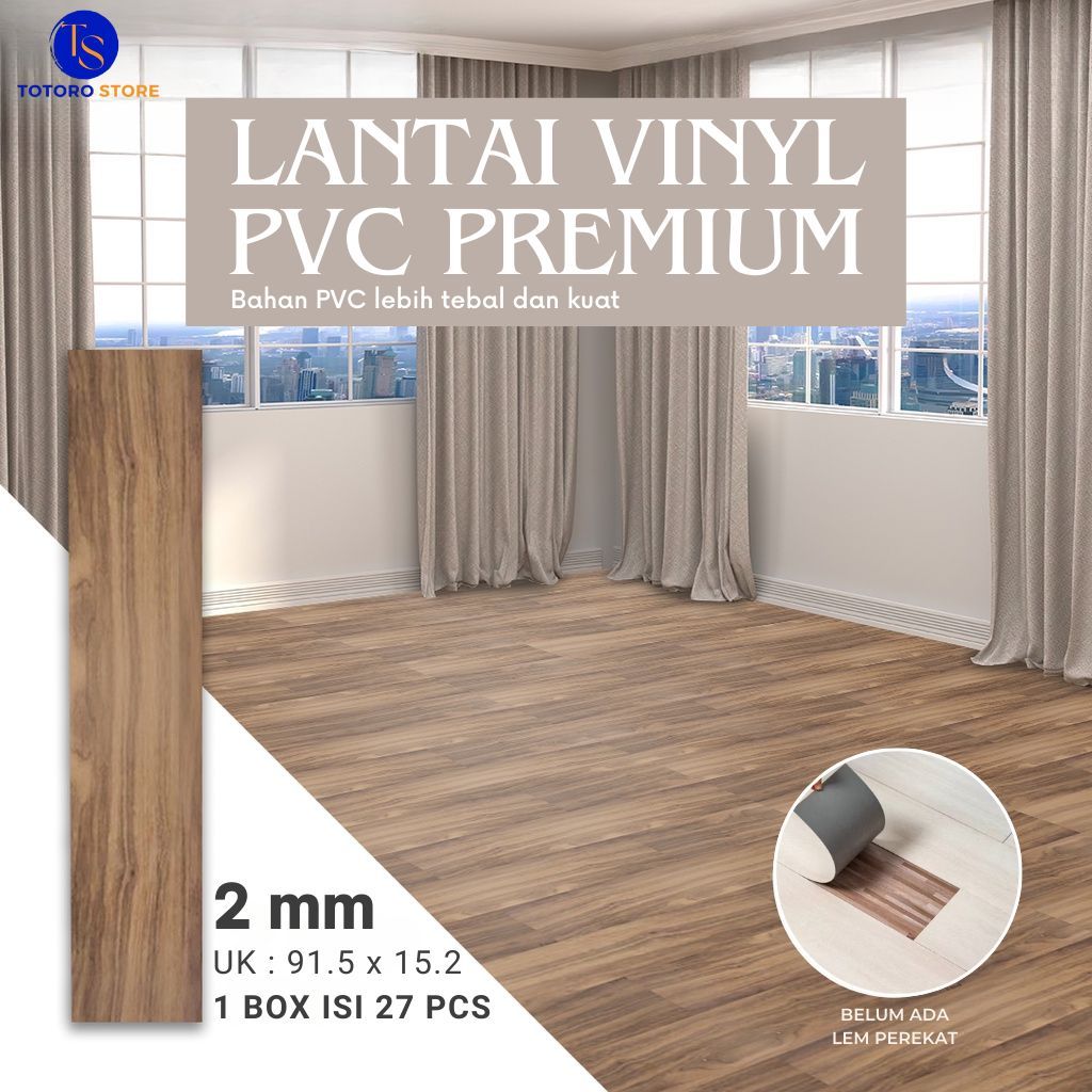 Jual TOTORO [1BOX 27pcs] Floor Vinyl Lantai Stiker Lantai kayu 2mm ...