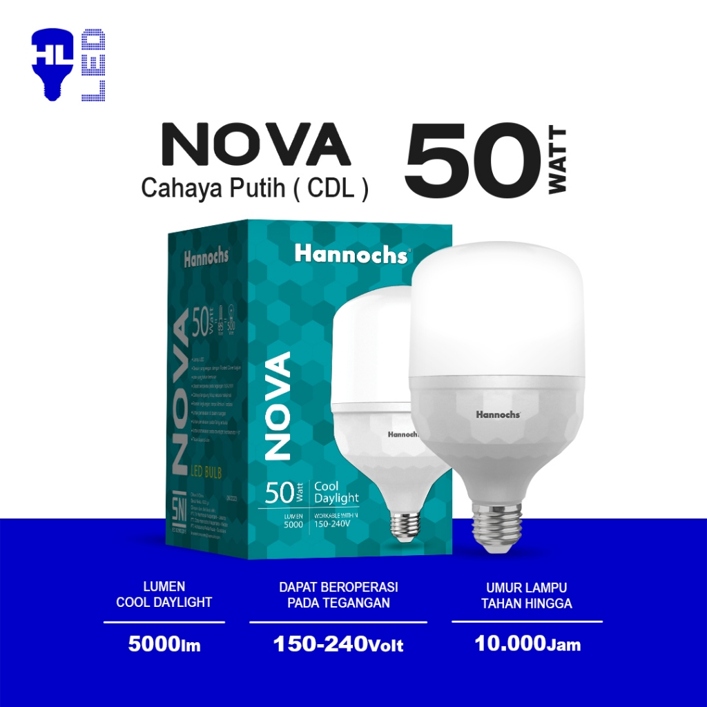 Jual Hannochs Lampu Bohlam LED Nova 50W Cahaya Putih | Shopee Indonesia
